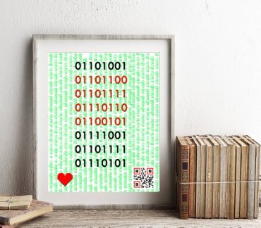 I Love You in Binary Code art print - Algoma Marketplace